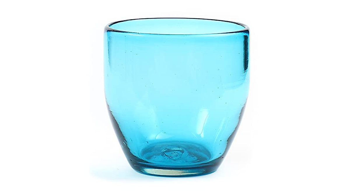 Handmade Con Amor: Stylish Aquamarine Glass Set of 6