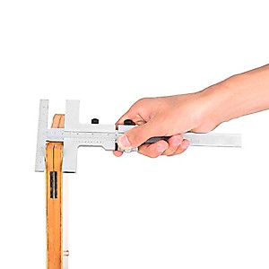 Caliper Rule Dial Caliper Vernier Caliper Metric Vernier Caliper Vernier Caliper,T-Type Vernier Caliper with Fine Adjustment Carbon Steel Ruler Measuring Tool 0-160mm