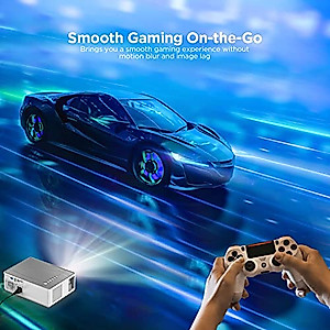 Native 1080P Projector, 9000L FHD Brightness & Uniformity, Outdoor Movie Projector with 6D Keystone Correction and ±50% X/Y Zoom, Projectors Compatible with TV Stick/HDMI/SD/AV/VGA