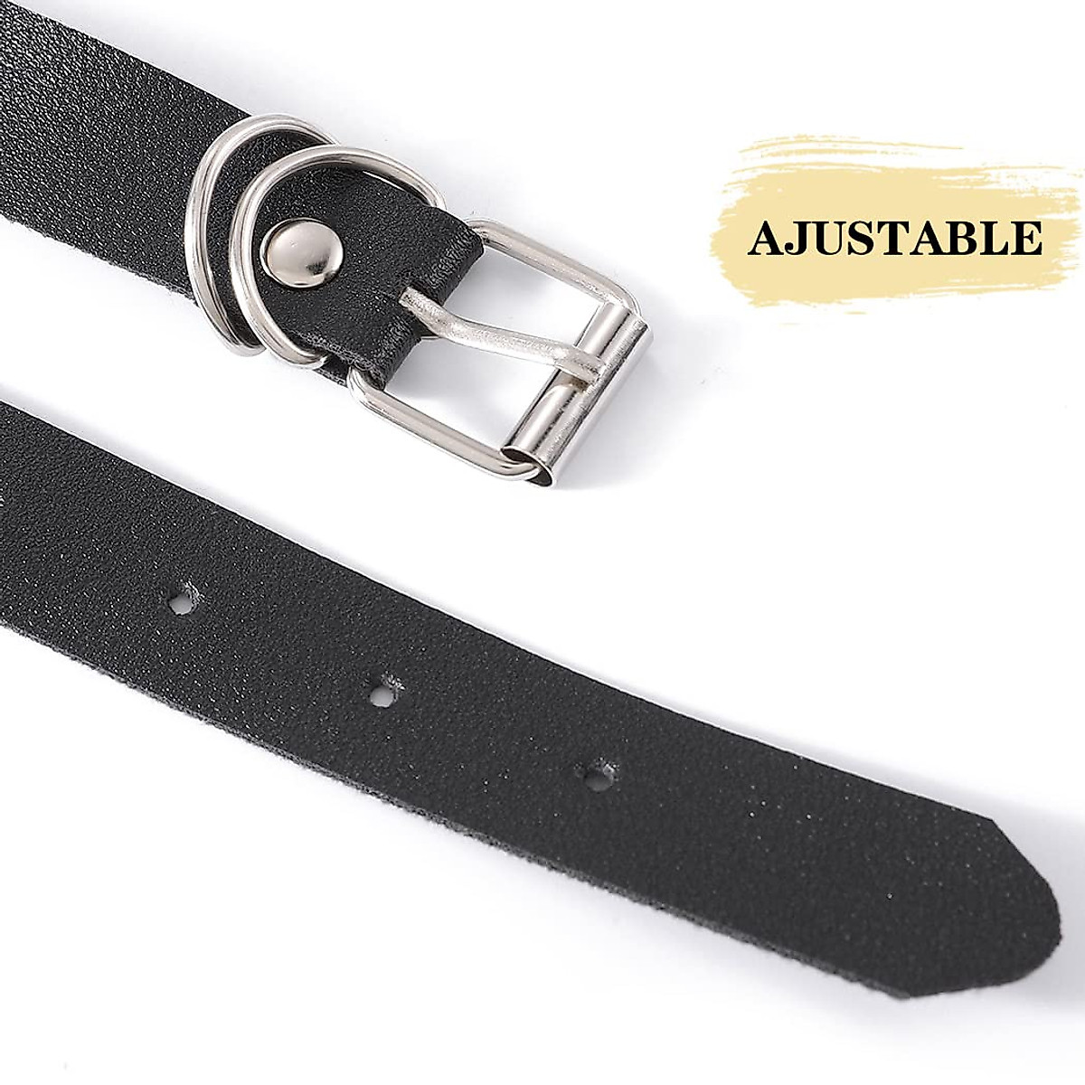 Nicute Punk Leather Waist Chain Black Body Chains Rhinestone Belt Chain Gothic Body Accessories for Women and Girls (3)