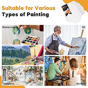 conda Canvases for Painting 8 x 10 inch, 48 Pack Value Bulk Blank White Canvas Boards, Primed, 100% Cotton, Quality Acid Free Artist Canvas Panels for Painting Acrylics Watercolor & Oil