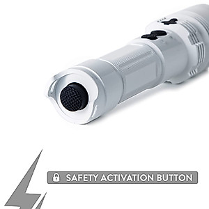 GUARD DOG SECURITY LightSafer Stun Gun with LED Flashlight - Police Strength Stun Gun with Concealed Prong Technology - Rechargeable with Charging Indicator (White)