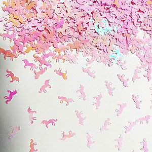 2000 Pieces Unicorn Horn Horse PVC Table Confetti for Wedding Birthday Party Decoration Celebrations Unicorn confetti, 1.9 oz(Pink)
