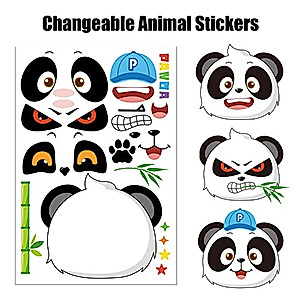 36 Sheets 9.8”x6.7" Make Your Own Animal Stickers for Kids Toddlers, Make a Face Stickers for Party Favors Supplies Crafts, Toys Stickers for Girl Boy Kid Birthday Gifts