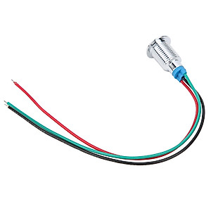 Hilitand 4 Sets Common Anode Round LEDs, 10mm Pre‑Wired Dual Color LED Waterproof Indicator Light 12‑24V(Red and Green)