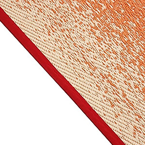 Lush Ambience Murat Outdoor Rug for Patios, Backyards, Decks, Porches, Picnic, Rv, Camping | Premium Plastic Straw Rug - Waterproof, Reversible, Fade Resistant (4'X6'-Orange) Roll