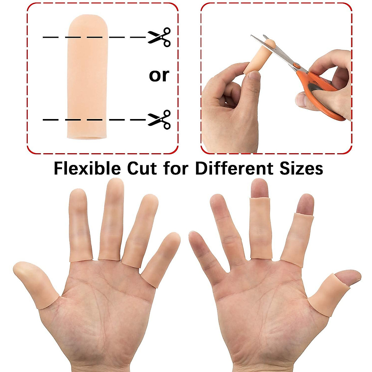 (20PCS)Gel Finger Sleeves,Finger Support,Silicones Finger Protectors,Waterproof,Finger Cots Great for Finger Craking,Finger Trigger.