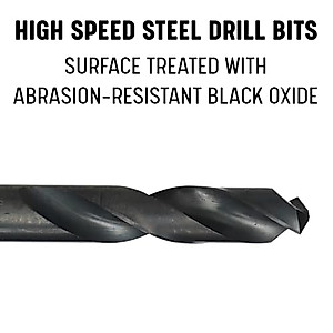 Drill America - D/AST3/16P12 3/16" High Speed Steel Heavy Duty Split Point Stub Drill Bit (Pack of 12), D/AST Series