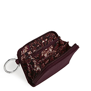 Vera Bradley Women's Cotton Petite Zip-around Wallet With RFID Protection, Mulled Wine, One Size