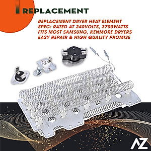 AZ4U Dryer Heating Element Replaces For Samsung DV45K6500EV/A3 DV45K6500EW/A3 DV45K6200EZ/A3 DV52J8700EP/A2 DV48J7700EW/A2 DV45H6300EW/A3 DVE45M5500P/A3 DVE45M5500W/A3 DVE60M9900V/A3 DV50K7500EW/A3