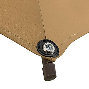 Ogrmar 6.5x10ft Patio Umbrella Rectangular Outdoor Table Umbrella with Crank & Push Button Tilt for Terrace, Backyard, Garden, Courtyard, Swimming Pool, Lawn (Tan)