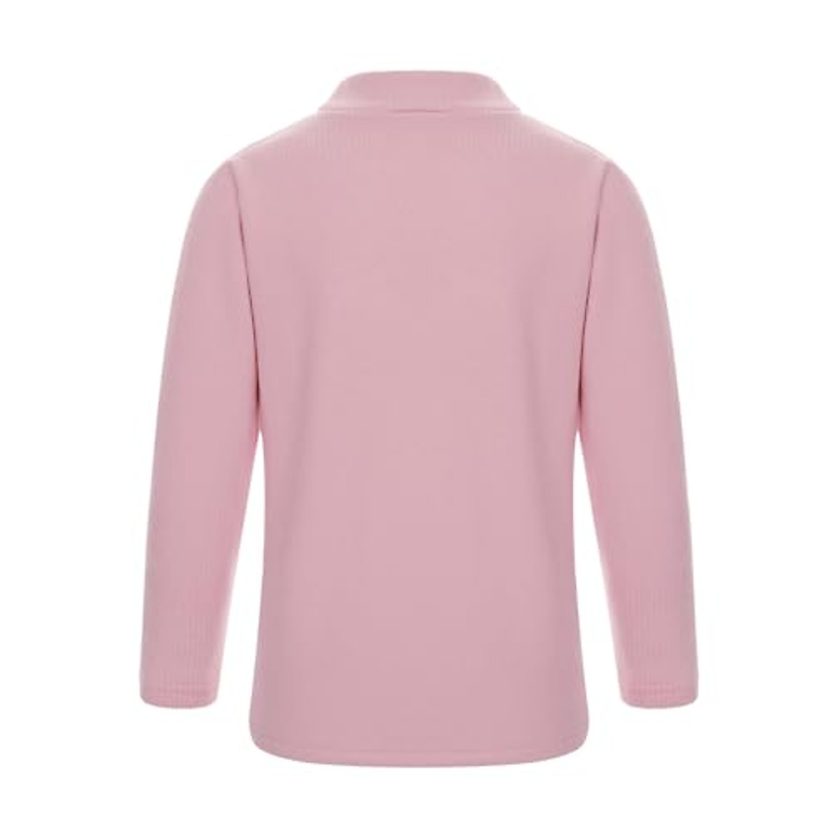 ranrann Kids Girls Boys Thermal Underwear Top Letter Print Mock Neck Long Sleeve Undershirt Winter Base T-Shirt Pink 10-11 Years