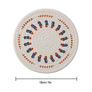 Lifaith Kitchen Pot Holders Set Trivets 3pcs Set,100% Pure Cotton Thread Weave Hot Pot Holders, Stylish Coasters, Hot Pads, Hot Mats, Spoon Rest for Cooking and Baking by Diameter 7 Inche, Flower