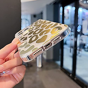 Jmltech for iPhone 13 Pro Max Case Leopard Girly Women Cute Clear Slim Glitter Cheetah Floral Hybrid Silicone Bumper Hard Back Shockproof Phone Case for iPhone 13 Pro Max (Leopard)