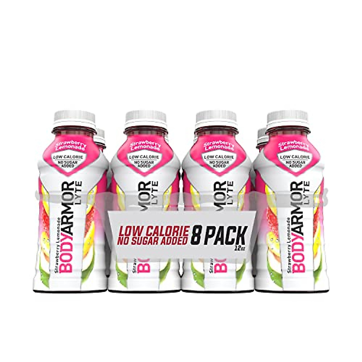BODYARMOR LYTE Sports Drink Low-Calorie Sports Beverage, Strawberry Lemonade, Natural Flavors With Vitamins, Potassium-Packed Electrolytes, No Preservatives, Perfect For Athletes, 12 Fl Oz (Pack of 8)