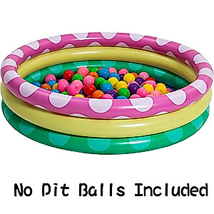 2 Pack 45'' Multicolor Pattern Inflatable Baby Swimming Pool Set, Toddler Water Pool Pit Ball Pool Blow up Kiddie Pool for Summer Fun Garden Backyard Outdoor (45’’ 10’’)