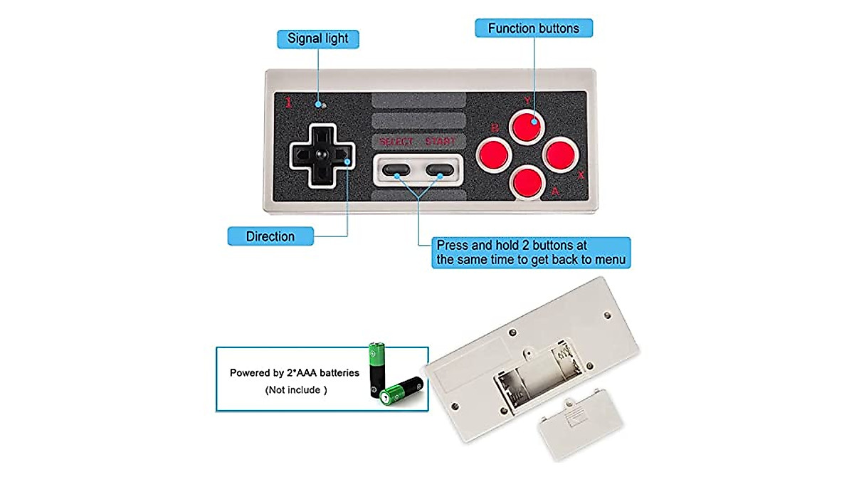 Classic Mini Retro Game Console: 620 Games & Wireless Play