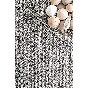 nuLOOM Courtney Braided Indoor/Outdoor Area Rug, 10' x 13', Salt And Pepper