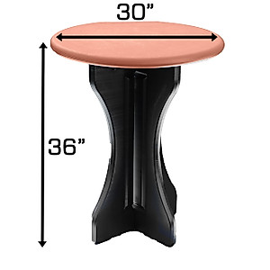 Leisure Accents Patio Table Set with Four Barstools - Black Base with Redwood Accents - Perfect for Patio and Outdoor Spaces. Hardware Free Easy Assembly. Proudly Made in USA