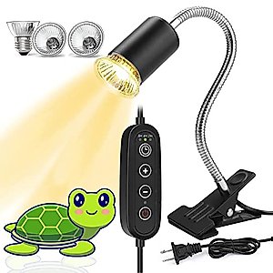 CRRZT Reptile Heat Lamp: 360° Rotatable, Timing & Dimming, 3Pack E27 UVB/UVA Basking Lights (1 * 25W & 2 * 50W)