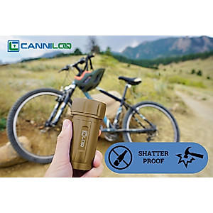 Canniloq TXD120 Premium Rugged Storage Jar and Airtight Container Keeps Herbs Fresh, High Strength Zytel, 120ml, Tan Body, Tan Cap