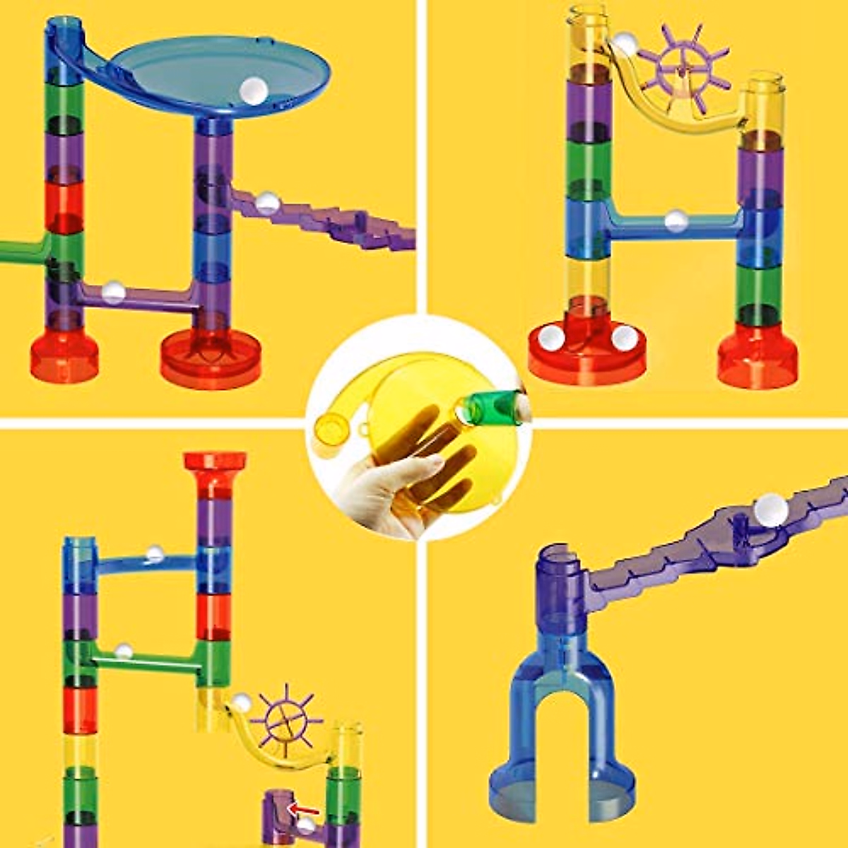 WTOR 216PCS Marble Run Super Set - Marble Maze Game Educational Learning Building Blocks Toys Gift for Boys Girls Kids Children