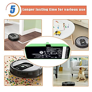 ASODI 1800LI Lithium Ion Battery for iRobot Replacement Parts Roomba Compatible with Roomba 960 895 890 860 695 680 690 675 640 614 Series 4376392 14.4V 26Wh 1800mAh