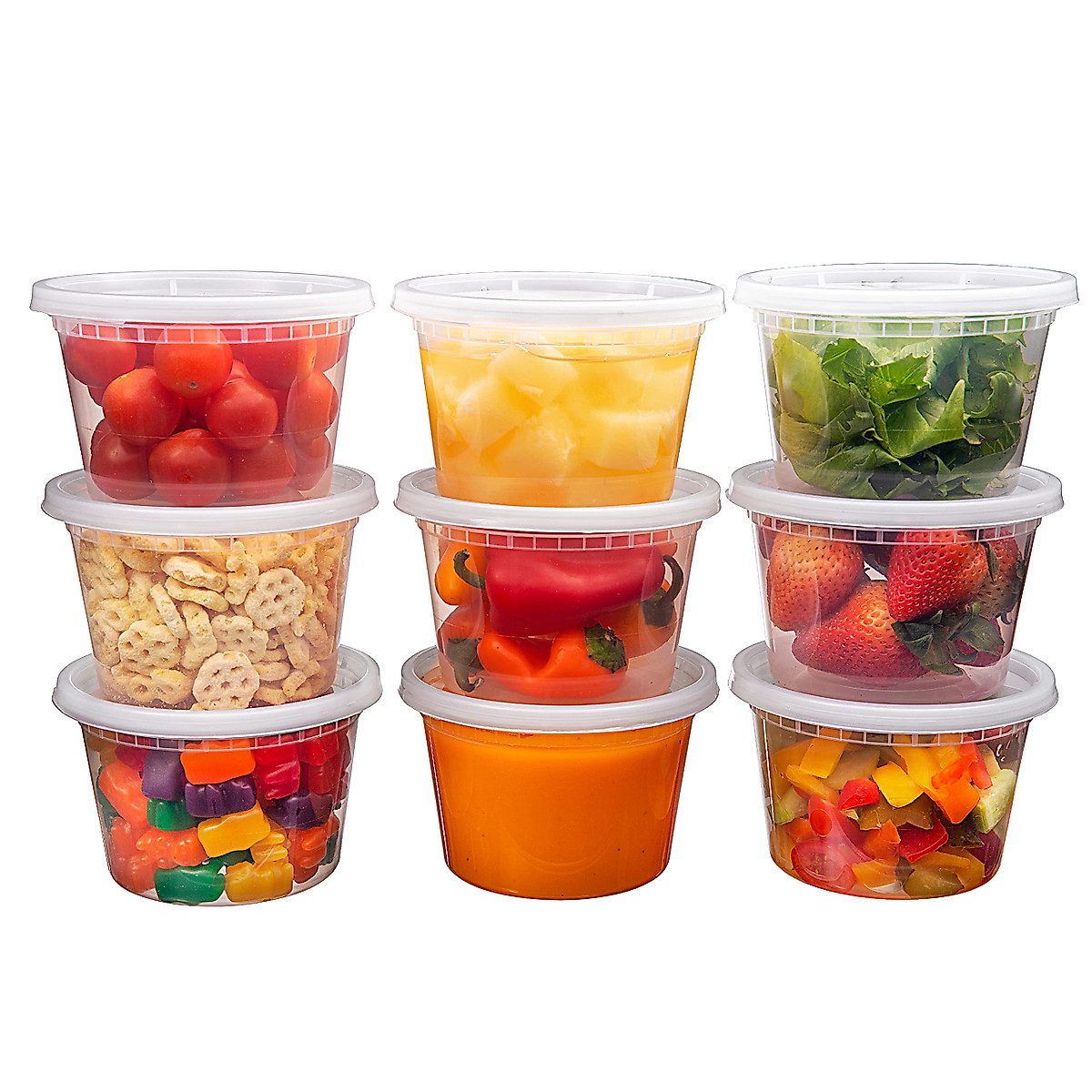 TigerChef Containers with Lids Leak Proof, Microwave, Freezer and Dishwasher Safe, BPA-Free (16 oz- 48 PACK)