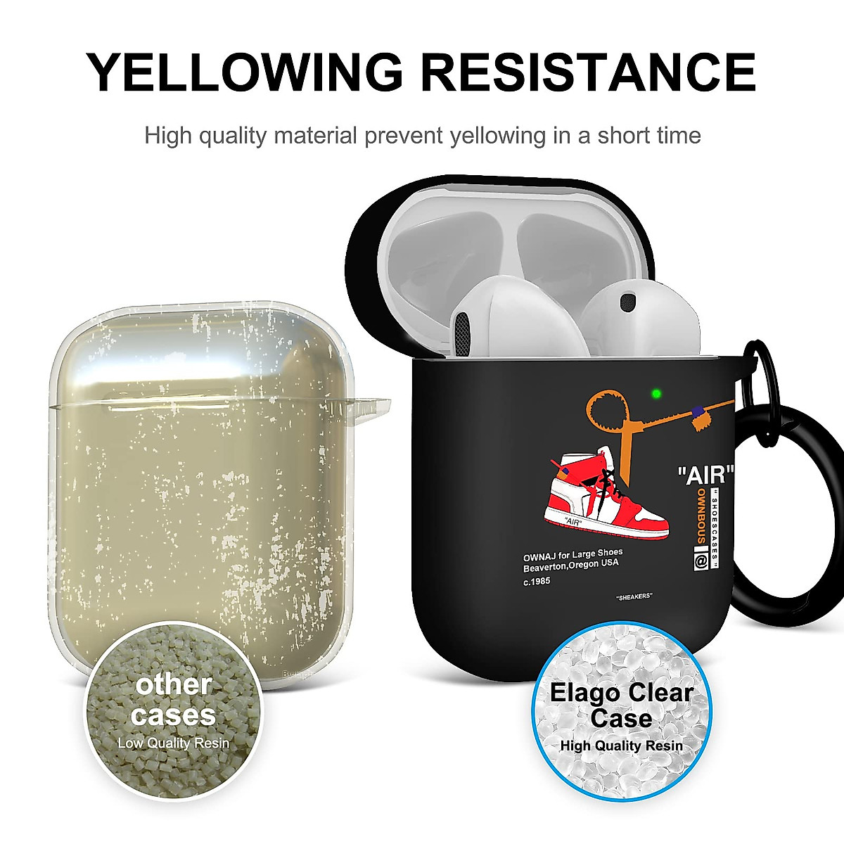 Gedicht for Airpods 2nd Generation Case Air Sports Shoes with Lanyard, Protective TPU Soft Airpod 1st Generation Case Cover Rugged for Apple Airpod 1&2 Case with Keychain for Women Men，Black Red