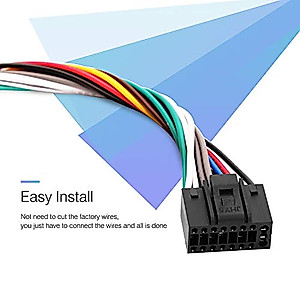 RDBS 16 Pin Radio Stereo Wiring Harness Compatible with Kenwood CD DVD Navigation in-Dash