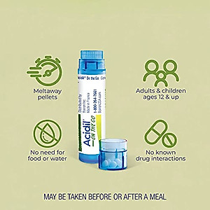 Boiron Acidil On The Go for Relief of Acid Reflux, Heartburn, Indigestion, Bloating, and Upset Stomach - 2 Count (160 Pellets)