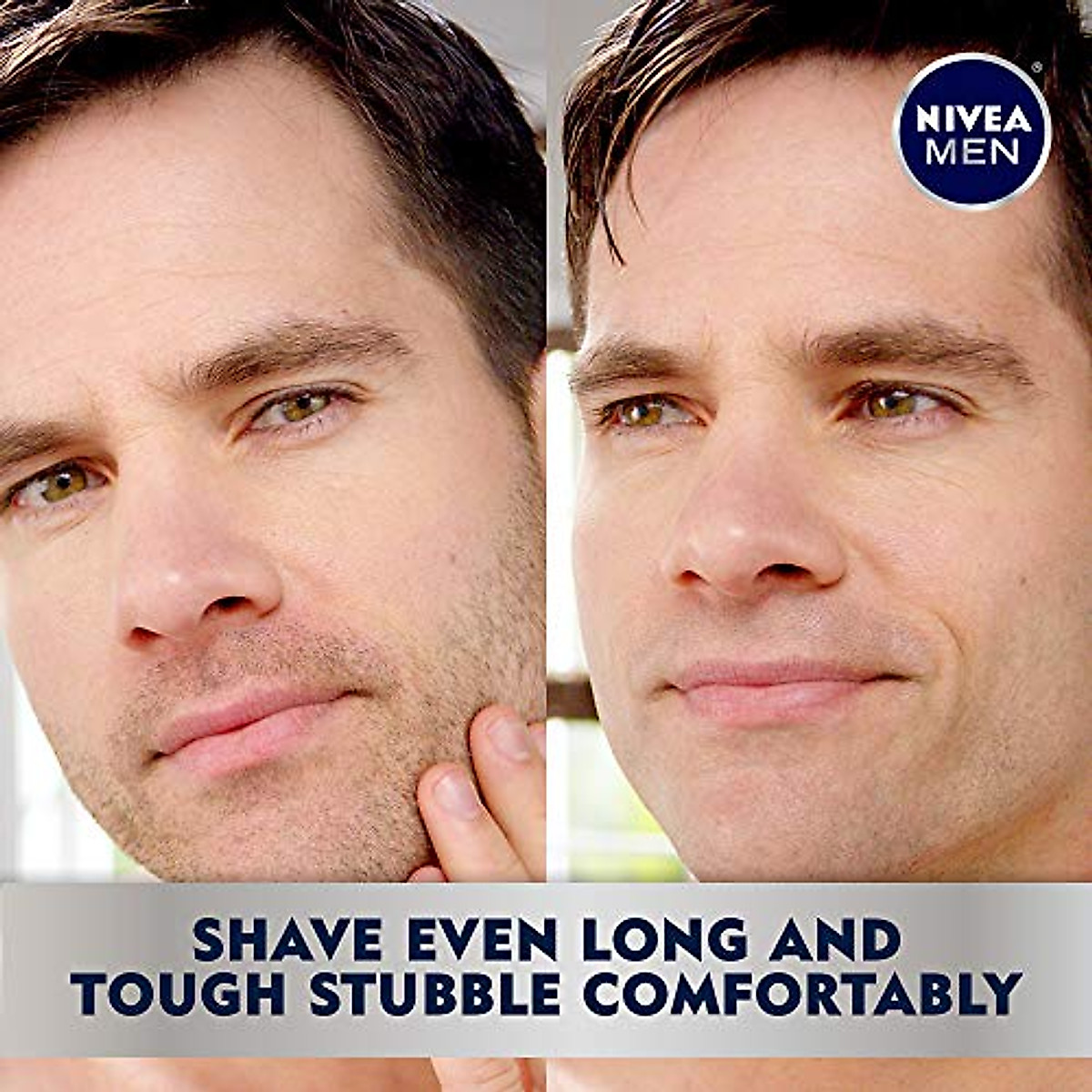 Nivea Men Sensitive Skin & Stubble Shave Gel - Pack Of 3 With Beard Softener for Men - 7 Oz. Can, 21 Ounce