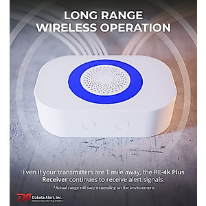 Dakota Alert Driveway Alarm Sensor - DCPA-4k Plus Driveway Alarms Wireless Outside Weatherproof Alert System, 1-Mile-Long Range Sensors, Receiver & Vehicle Detecting Probe Transmitter & 50' Wire