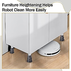 xuenair Adjustable Bed Risers with Arc-Shaped Retaining Clip, Fit Legs Diameter from 0.59–1.65 Inch, Elevation in Heights 2.36 Inch Heavy Duty Bed Risers Supports Up to 5000 Lbs, Gray 4 Pack