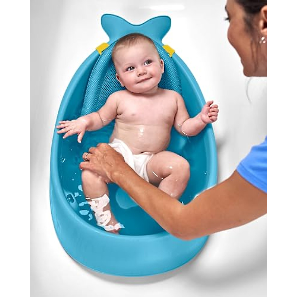 Skip Hop Infant Bath Tub 3-Stage Grow With Baby Smart Sling MOBY Bathtub Blue Age 0+