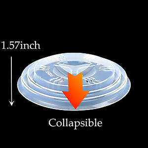 Microwave Splatter Cover for Food 11.8 inch,All Silicone Microwave Cover,Collapsible Microwave Food Cover BPA Free (clear)