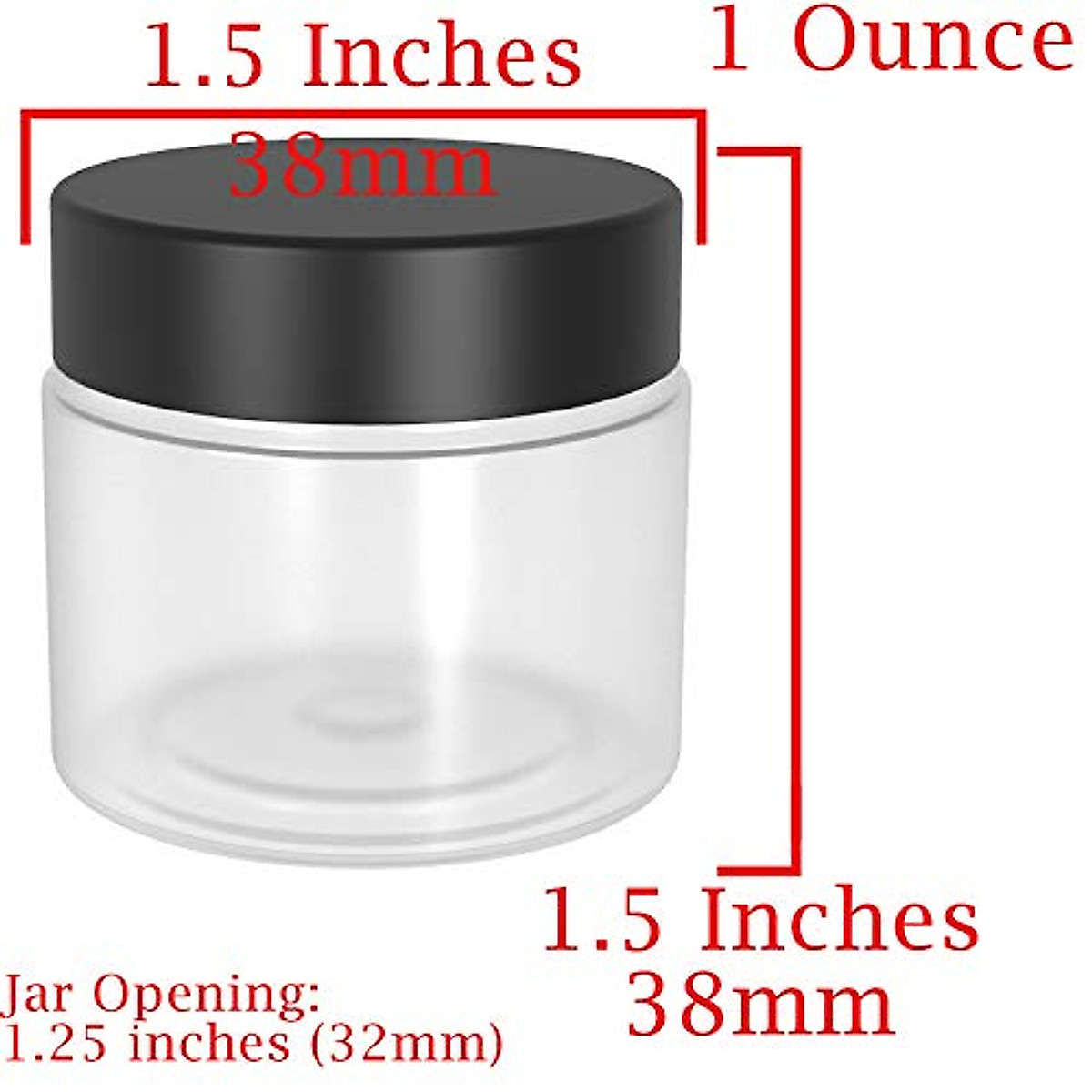 1oz Containers with Lids Lip Scrub/Gloss Containers, Empty 1 oz Jars 30G/30ml- Travel Cosmetic Containers w/Lids- Clear 1 Ounce Makeup Sample Container, Cream, Lotion, Liquid - BPA Free (24)