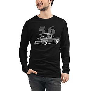 JG Infinite 1956 F100 Antique Pickup Truck Unisex Long Sleeve Tee Black