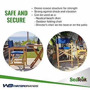 SeaTeak Director's Chair | with DURASLING Fabric Seat Cover | Foldable Director’s Chair | Blue | 34.5" L x 23.75" W x 20.5" H