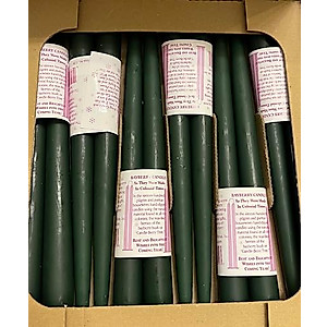 Biedermann & Sons Traditional Hand-Dipped 10-Inch Long Tapered Candles 6 Pairs, Bayberry Green