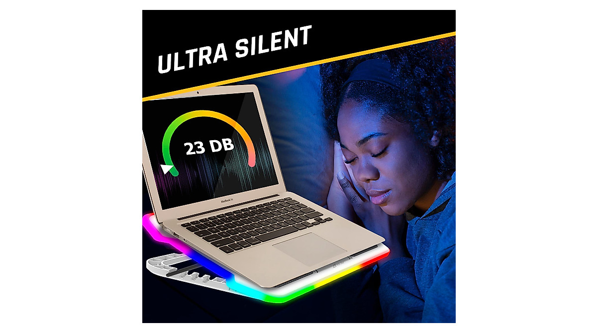 KLIM Ultimate + RGB Laptop Cooling Pad with LED Rim + New 2024 + Gaming ...