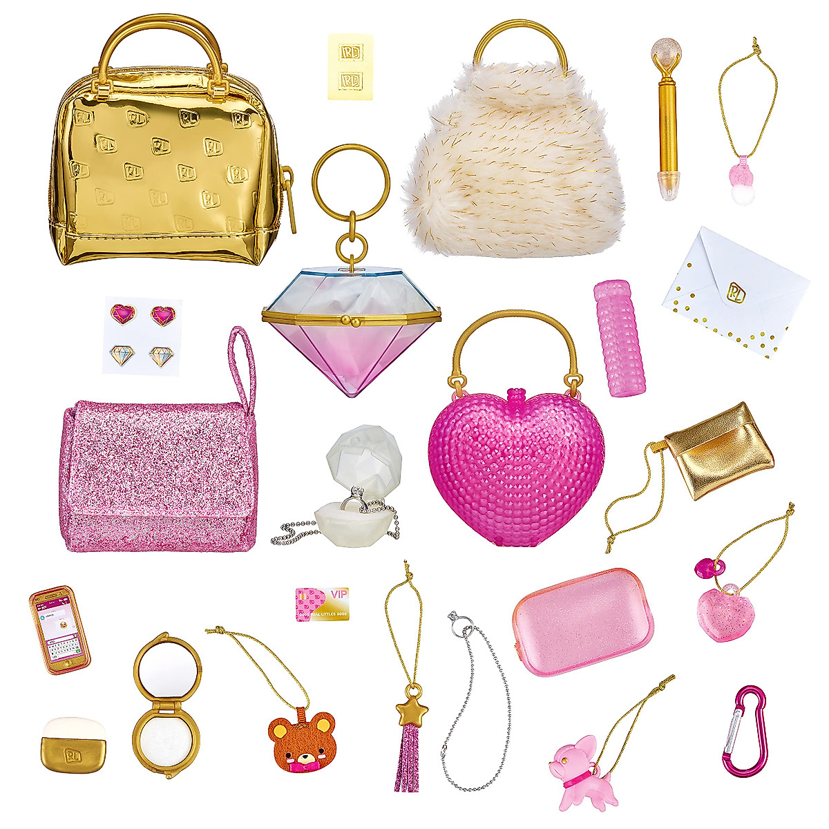 REAL LITTLES | Collectible Micro Handbag Collection | 5 Exclusive Bags | Plus 17 Beauty Surprises Inside!, Multicolor (25266)