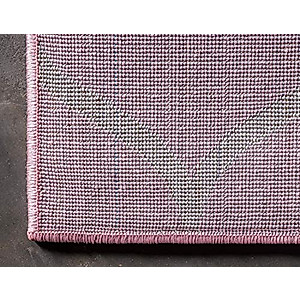 Unique Loom Trellis Frieze Collection Area Rug - Rounded (5' 1" x 8', Light Pink/ Ivory)