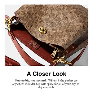 COACH Coated Canvas Signature Willow Bucket 24, B4/Tan Rust, One Size