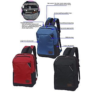 HYBRID Travel Laptop Backpack Computer Bag Stylish College School Backpack Navy/black 19 Inch