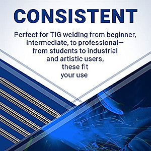 Midwest Tungsten Service TIG Welding Tungsten Electrodes 10-Pack (Blue - 2% Lanthanated Tungsten (WL20/EWLa-2), 3/32")