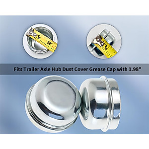 Zhiqinge Trailer 1.98" Grease Cover Dust Caps for 2 k 3.5 k 3,500 lb Axle Hub(2 PK)