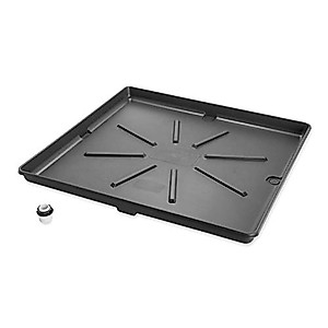 Camco 20750, Washing Machine Drain Pan | Features a Durable Plastic Construction, 1-inch/1.5-inch PVC Drain Fitting, and Measures 30-inches (L) x 32-inches (W) x 2 ½-inches (H) (OD)