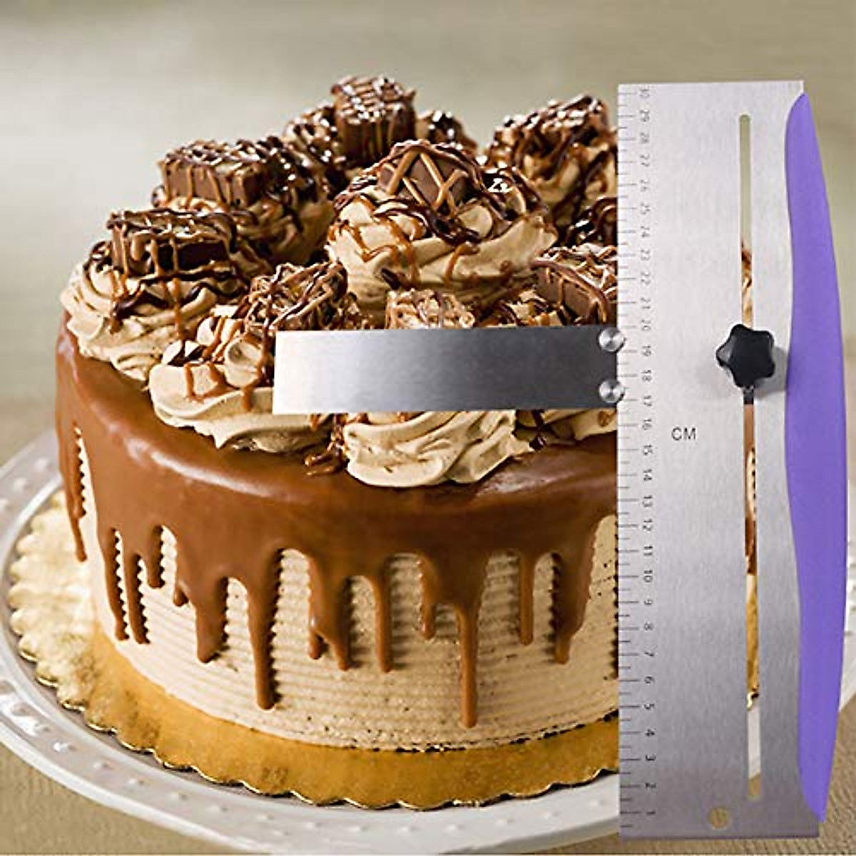 LVOERTUIG Cake Scraper Turning Tools Bakeware sy Clean Leveling Device Stainless Steel Kitchen gh Strength Spatula DIY Sth Adjustable Practical