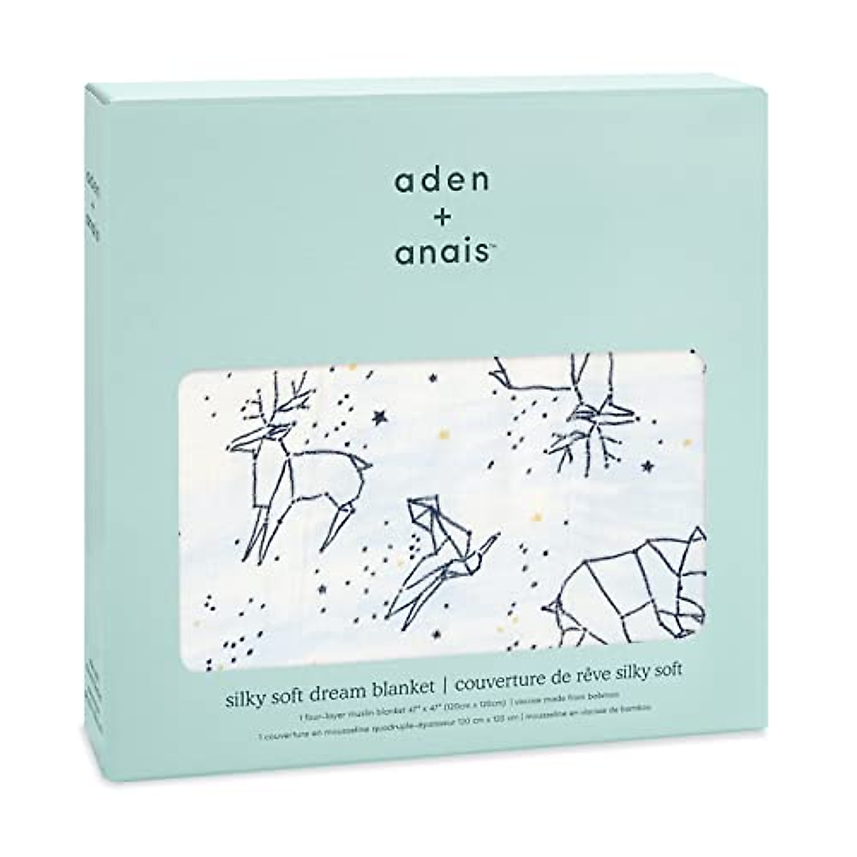 aden + anais Silky Soft Bamboo Viscose Baby Blanket, Crib Bedding for Newborn Baby and Toddler, Nursery Blanket for Boys and Girls, Baby Registry and Shower Gift - Stargaze